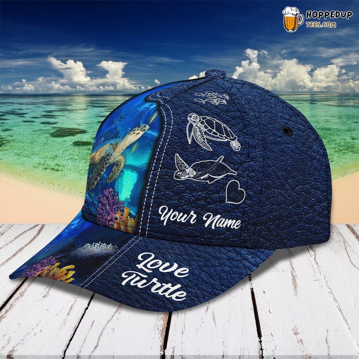 Marine Life Exploration Personalized 3D Classic Cap Turtle Enthusiast ...