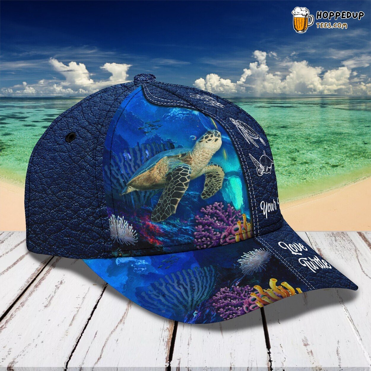 Marine Life Exploration Personalized 3D Classic Cap Turtle Enthusiast ...